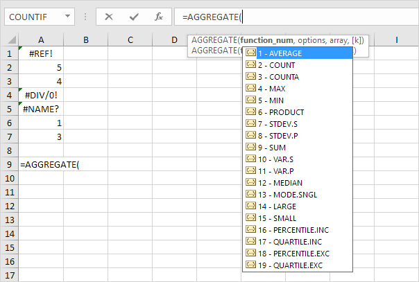 AGGREGATE function in Excel - Step by Step Tutorial AGGREGATE function in Excel - Step by Step Tutorial