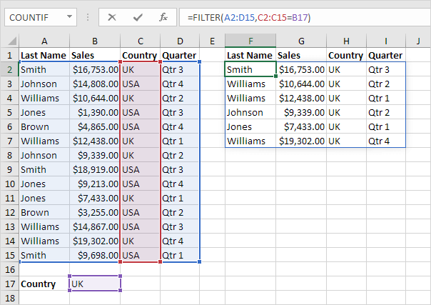 FILTER function in Excel - Step by Step Tutorial FILTER function in Excel - Step by Step Tutorial