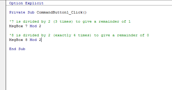 Mod Operator in Excel VBA - Step by Step Tutorial Mod Operator in Excel VBA - Step by Step Tutorial