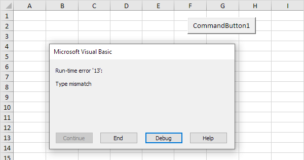 Type Mismatch Error in Excel VBA - Step by Step Tutorial Type Mismatch Error in Excel VBA - Step by Step Tutorial